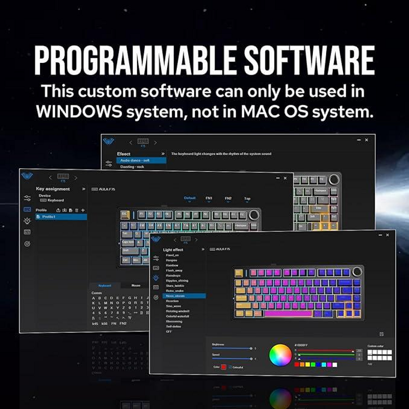Купити Клавіатура бездротова AULA F75 Wireless Mechanical Keyboard RGB ...